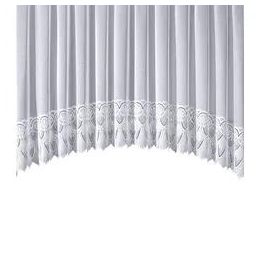 Gardine Stickereien Plauen "Diana" Gr. 7, wei&szlig;, B:600 H:145, Polyester, Gardinen, Gardine, in C-Bogen Form, mit echter Plauener Spitze Stickerei