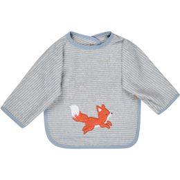 Lätzchen Sterntaler "Ärmellätzchen Fuchs Filou", Baby, graublau, Baumwolle, Lätzchen, Made in Europe