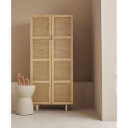 Highboard "Lina, TOPSELLER, OTTOs Choice", beige (naturfarben), B:80cm H:180cm T:42cm, FSC-zertifizierter Holzwerkstoff, LeGer Home by Lena Gercke, Sideboards, Mit Rattan Einsatz, 4 Innenfächer, teilmassiv
