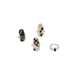 SOHI Ring 'Dharani' Damen Gr&ouml;&szlig;e 50/60 nude / schwarz / silber