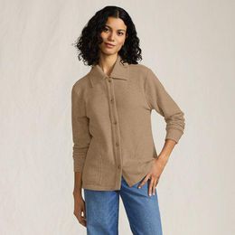 LANDS' END Baumwollmix-Jacke im Waffelstrick, Damen,  Braun, Baumwoll-Mischung/Polyester-Mischung, by Lands' End
