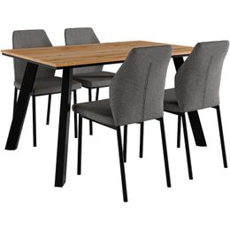 OTTO HOME Essgruppe »Genf Tischgruppe, Esstisch plus 4 Stühle« Set, Otto's DAUERTIEFPREIS, 5 Stk. tlg. Esstisch 138 cm, 4 Esszimmerstühle, moderne...