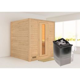 Karibu Sauna »Menja« Set, Ofen 9 kW integr. Strg naturbelassen