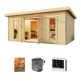 Konifera Saunahaus »Maiko 4 SET A« Ofen 9 kW Bio externe Strg easy natur