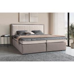 Collection AB Boxspringbett »30 Jahre Jubiläums-Modell Athena« in H2, H3 & H4, wahlweise mit LED-Leiste taupe/beige