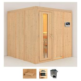 Karibu Sauna »Rodin« Set, Ofen 9 KW externe Strg easy naturbelassen 0