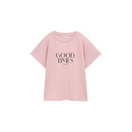Tom Tailor Damen Loose Fit T-Shirt mit Print, rosa, Uni, Gr. XL