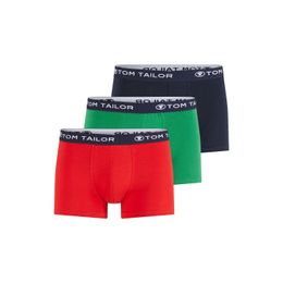 Tom Tailor Herren Kurze Boxershorts im 3er-Pack, rot, Uni, Gr. XXL/8