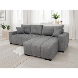 Home Affaire Ecksofa »L-Form Bello« mit Bettfunktion, Bettkasten, Frei im Raum stellbar und Federkern grau 0