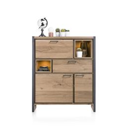 Henders & Hazel Metalo Highboard 36337RWB Eiche furniert / Metall schwarz ca.125x150x42 cm