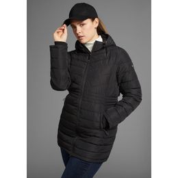 Polarino Steppjacke mit Kapuze für Übergang und kühle Tage, atmungsaktiv, wasserabweisend schwarz 42 42 Steppjacke: ideal für Übergang und kühle Tage