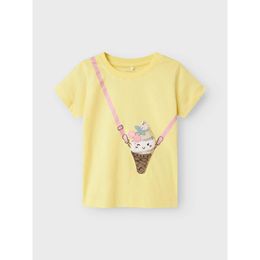 name it Kurzarmshirt »NMFJOLA SS TOP BOX« Lemon Meringue 110 110 Shirt von name it für Mädchen