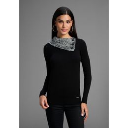 Bruno Banani Damen Strickpullover mit offenem Rollkragen - NEUE KOLLEKTION 44/46