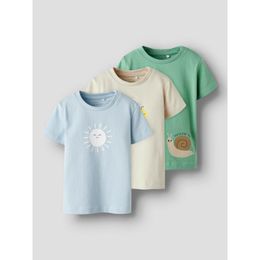name it Kurzarmshirt »NBMVACION 3P SS TOP BOX« Packung, 3 Stk. tlg. Creme De MenthePack:Peyote/Celesital Blue 56 56 3-er Set von name it für Jungen