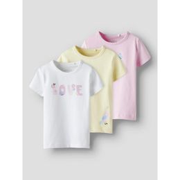 name it Kurzarmshirt »NBFVUBIE 3P SS TOP BOX« Packung, 3 Stk. tlg. Pink FrostingPack:Pastel Yellow/Bright White 80 80 3-er Set von name it für Mädchen