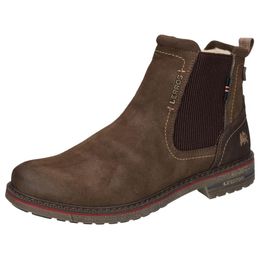 Lerros Chelseaboots Schlupfstiefel, mit Reißverschluss, Winterboots mit Warmfutter dunkelbraun 45 45 Aus feinem Lederimitat mit Kontrastnähten
