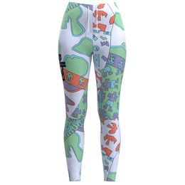 Elho Leggings 'Lazise 89' Damen Größe M opal / hellgrün / hummer / weiß