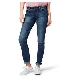 Straight-Jeans Tom Tailor "Alexa - Straight", Damen, Gr. 28, L&auml;nge 30, blau (mid stone wash), Denim/Jeans, Obermaterial: 98% Baumwolle, 2% Elasthan, unifarben, gerade lang, Jeans Straight-Jeans, in 5-Pocket-Form, Topseller
