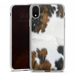 DeinDesign iPhone Xr Handy Silikon H&uuml;lle Case transparent Handyh&uuml;lle Cow Fur Cow Skin Silikon Case