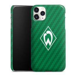 DeinDesign iPhone 11 Pro Max Handy Premium Case Smartphone Handyh&uuml;lle Schutzh&uuml;lle gl&auml;nzend Carbon Official Licensed Product Sv Werder Bremen Premium Case
