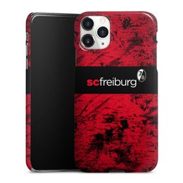 DeinDesign iPhone 11 Pro Max Handy Premium Case Smartphone Handyh&uuml;lle Schutzh&uuml;lle gl&auml;nzend Official Licensed Product Sc Freiburg Logo Premium Case