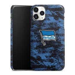 DeinDesign iPhone 11 Pro Max Handy Premium Case Smartphone Handyh&uuml;lle Schutzh&uuml;lle gl&auml;nzend Flag Hertha Bsc Logo Premium Case