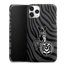 DeinDesign iPhone 11 Pro Max Handy Premium Case Smartphone Handyh&uuml;lle Schutzh&uuml;lle gl&auml;nzend Msv Duisburg Zebra Muster Premium Case