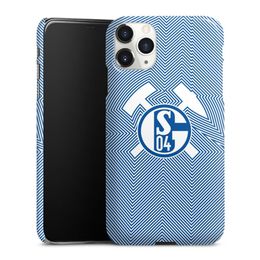 DeinDesign iPhone 11 Pro Max Handy Premium Case Smartphone Handyh&uuml;lle Schutzh&uuml;lle gl&auml;nzend Fc Schalke 04 Bundesliga Stripes Premium Case
