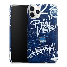 DeinDesign iPhone 11 Pro Max Handy Premium Case Smartphone Handyh&uuml;lle Schutzh&uuml;lle gl&auml;nzend Official Licensed Product Hertha Bsc Graffiti Premium Case
