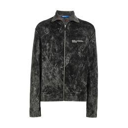 KARL LAGERFELD JEANS Strickjacke Herren Gr&ouml;&szlig;e XXL hellgrau / schwarz