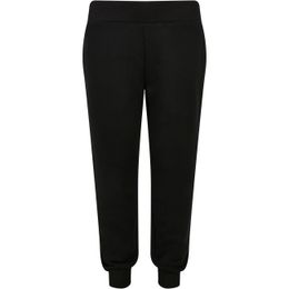 Stoffhose Urban Classics "Urban Classics Herren Boys Organic Basic Sweatpants", Mädchen, Gr. 146/152, Normalgrößen, schwarz, 100% Baumwolle, unifarben, normal, Hosen