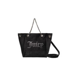 Shopper Juicy Couture "KIMBERLY S. DOUBLE HANDLE Damen", Kinder, Gr. B/H/T: 16cm x 24cm onesize, schwarz, Polyester, Taschen, Tragetasche Damen, Shopper, Einkaufstasche, Fashion, Lifestyle, Sale