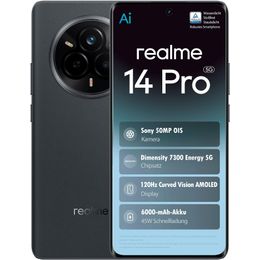 REALME Smartphone "14 Pro 5G", grün (suede grau), 256 GB, Mobiltelefone
