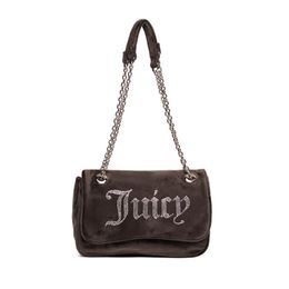 Schultertasche Juicy Couture "KIMBERLY CROSSBODY WITH FLA Damen", Kinder, Gr. B/H/T: 9cm x 17cm onesize, java, Polyester, Taschen, Schultertasche Damen, Mini Bag, Handtasche, Fashion, Lifestyle, Sale