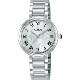 Quarzuhr Lorus, silberfarben, schwarz, Armbanduhren, Damen, Armbanduhr, Damenuhr, Edelstahlarmband, analog