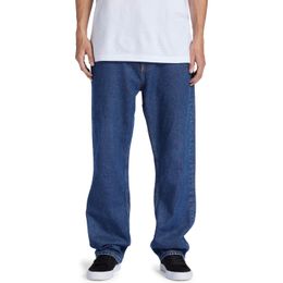 Relax-fit-Jeans DC Shoes "Worker", Herren, Gr. 29(XS/S) / L&auml;nge 32(M), L&auml;nge 34, blau (indigo schwarz), 80% Baumwolle, 20% Baumwolle, Jeans