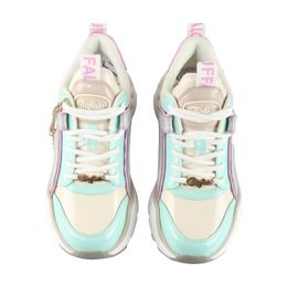 Buffalo Damen Trainingsschuh "Buffalo BINARY GLAM", Gr. 36grau, aqua, pink, Polyurethan, Schuhe