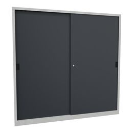 Pavoy Schiebetürenschrank, 1950x2000x400 mm, 8 Böden verzinkt, RAL 7035/7016 (30302-200-400-735716)