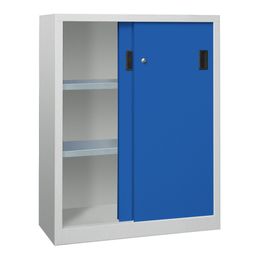 Pavoy Schiebet&uuml;renschrank, 1200x1000x400 mm, 2 B&ouml;den verzinkt, RAL 7035/5010 (30301-100-400-735510)