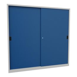 Pavoy Schiebet&uuml;renschrank, 1950x2000x500 mm, 8 B&ouml;den verzinkt, RAL 7035/5010 (30302-200-500-735510)