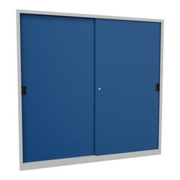 Pavoy Schiebet&uuml;renschrank, 1950x2000x400 mm, 8 B&ouml;den verzinkt, RAL 7035/5010 (30302-200-400-735510)