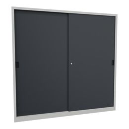 Pavoy Schiebet&uuml;renschrank, 1950x2000x500 mm, 8 B&ouml;den verzinkt, RAL 7035/7016 (30302-200-500-735716)