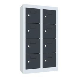 Pavoy Kleinfachschrank, 815x460x200 mm, 8 F&auml;cher, RAL 7035/7016 (21228-046-004-735716)