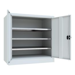STIER Fl&uuml;gelt&uuml;renschrank, 1000x1000x600 mm, 2 B&ouml;den verzinkt, RAL 7035 (906399)