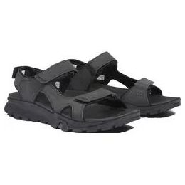 Sandale Timberland "Lincoln Peak 2 STRAP SANDAL", Herren, Gr. 45, schwarz, Leder, Schuhe Sandale, mit Klettverschluss