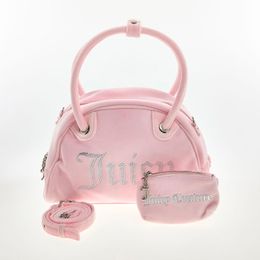 Juicy Couture Hellrosafarbene Henkeltasche aus Velours