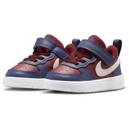Sneaker Nike SPORTSWEAR "COURT BOROUGH LOW RECRAFT (TD)", M&auml;dchen, Gr. 26, schwarz team rot, soft pearl, midnight navy, Synthetik, Textil, Schuhe Sneaker, Design auf den Spuren des Air Force 1, f&uuml;r Kinder