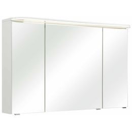 LED-Spiegelschrank 'Jelte' weiß Hochglanz 120 x 72,5 x 17 cm