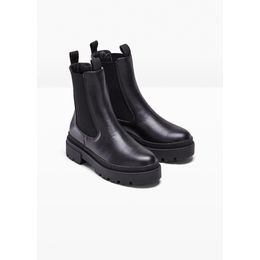 bonprix Chelsea-Boots mit Profilsohle, schwarz, Gr.37, L&auml;ssiger Chelsea Boot mit profilierter Sohle, aus Vegan