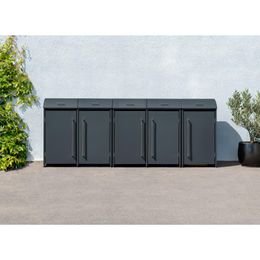 WESTMANN M&uuml;lltonnenbox Moderna 5 5x 240 L Anthrazit 83x350x135cm